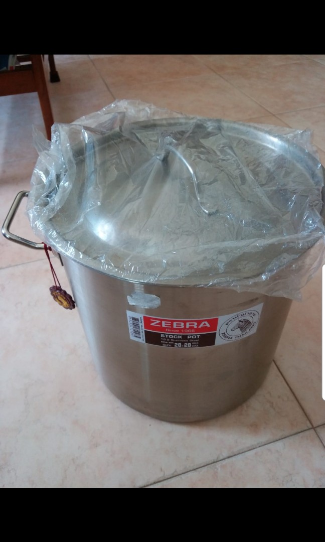Zebra Stainless Steel Stock Pot 28cm, Furniture & Home Living ...