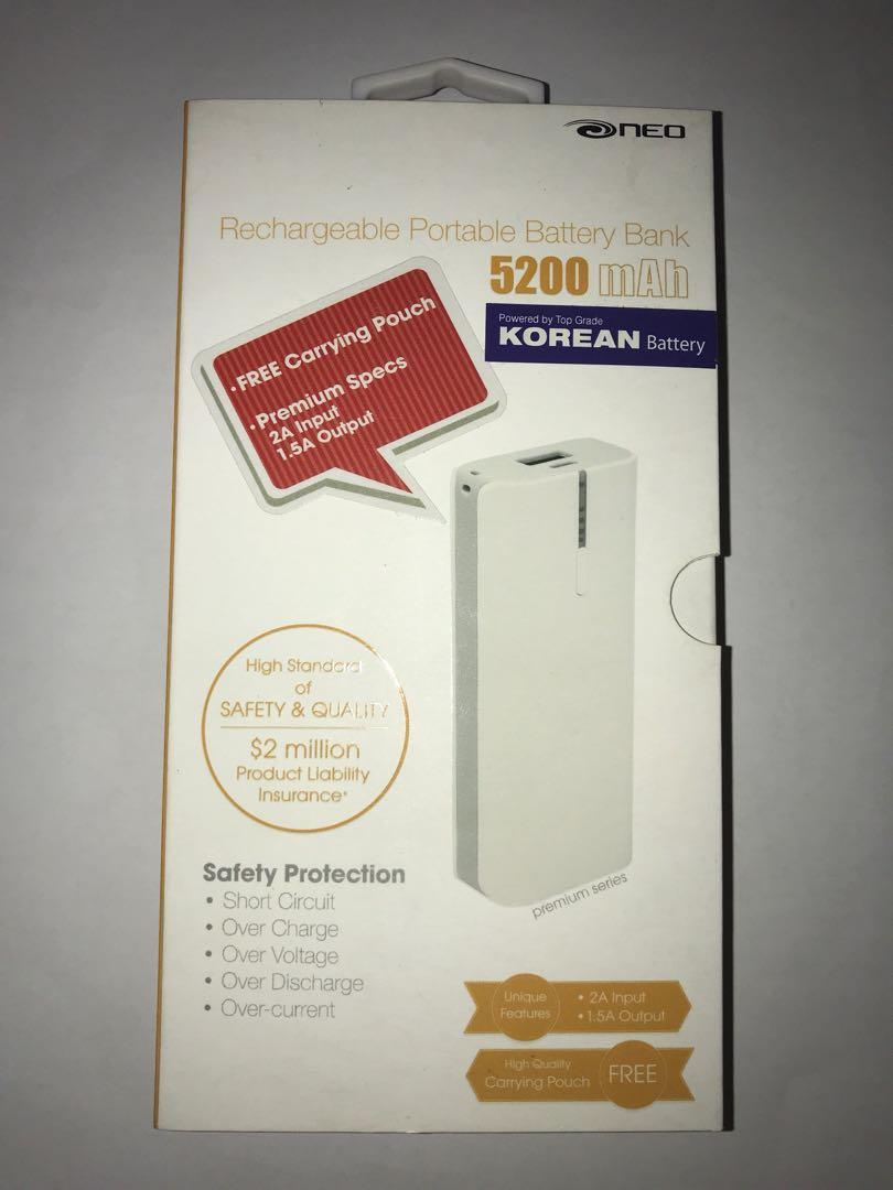 5200mAh Neo Battery Bank Premium Series (Portable Charger), Mobile ...