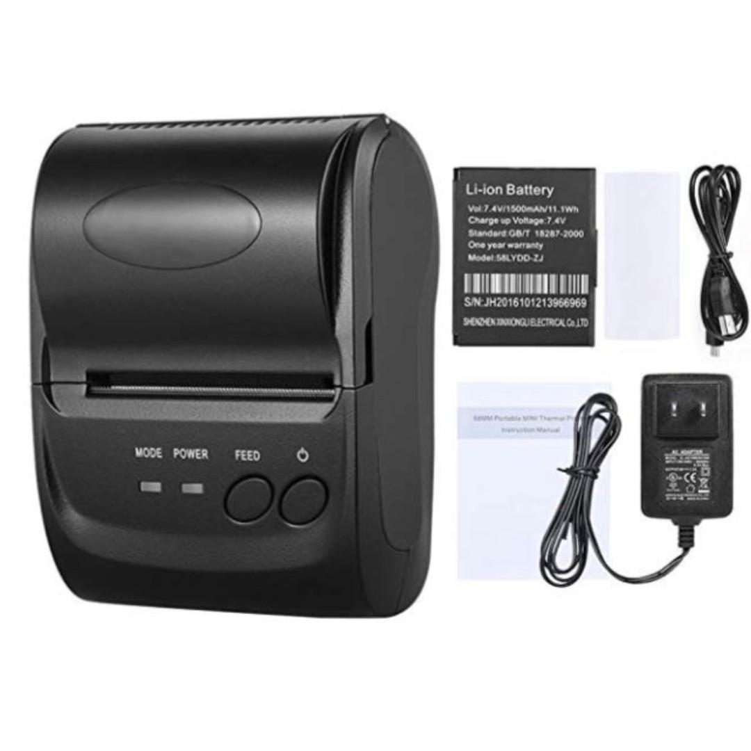 (E1358) KKmoon POS-5802DD Mini Portable Wireless USB Thermal Printer ...