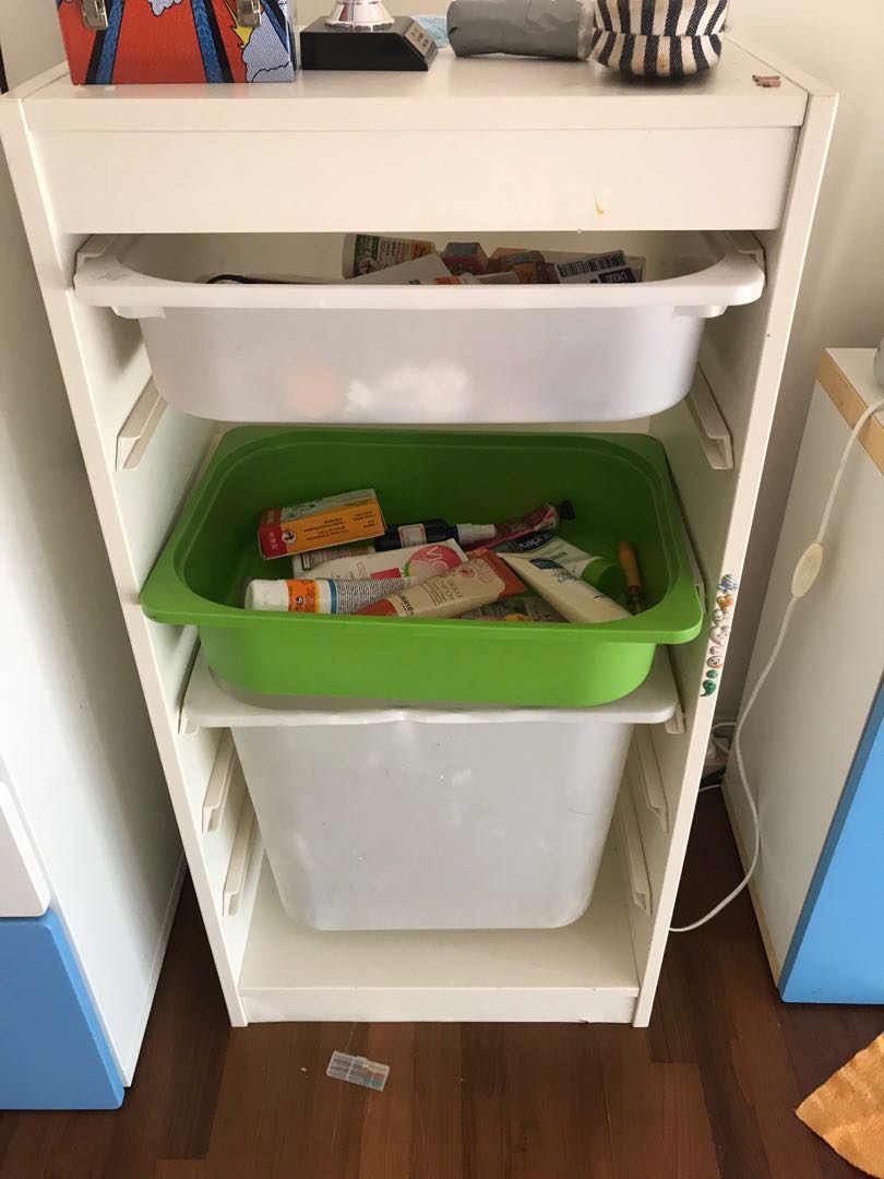 IKEA Cabinet in white + trays, Furniture & Home Living, Furniture ...