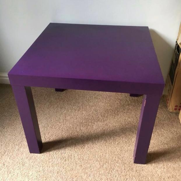 (Preloved) IKEA Lack Purple Side Table, Furniture & Home Living ...