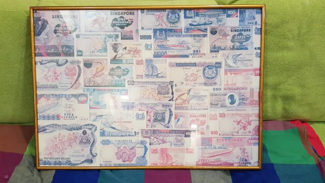 Singapore currency note frame, Furniture & Home Living, Home Decor ...