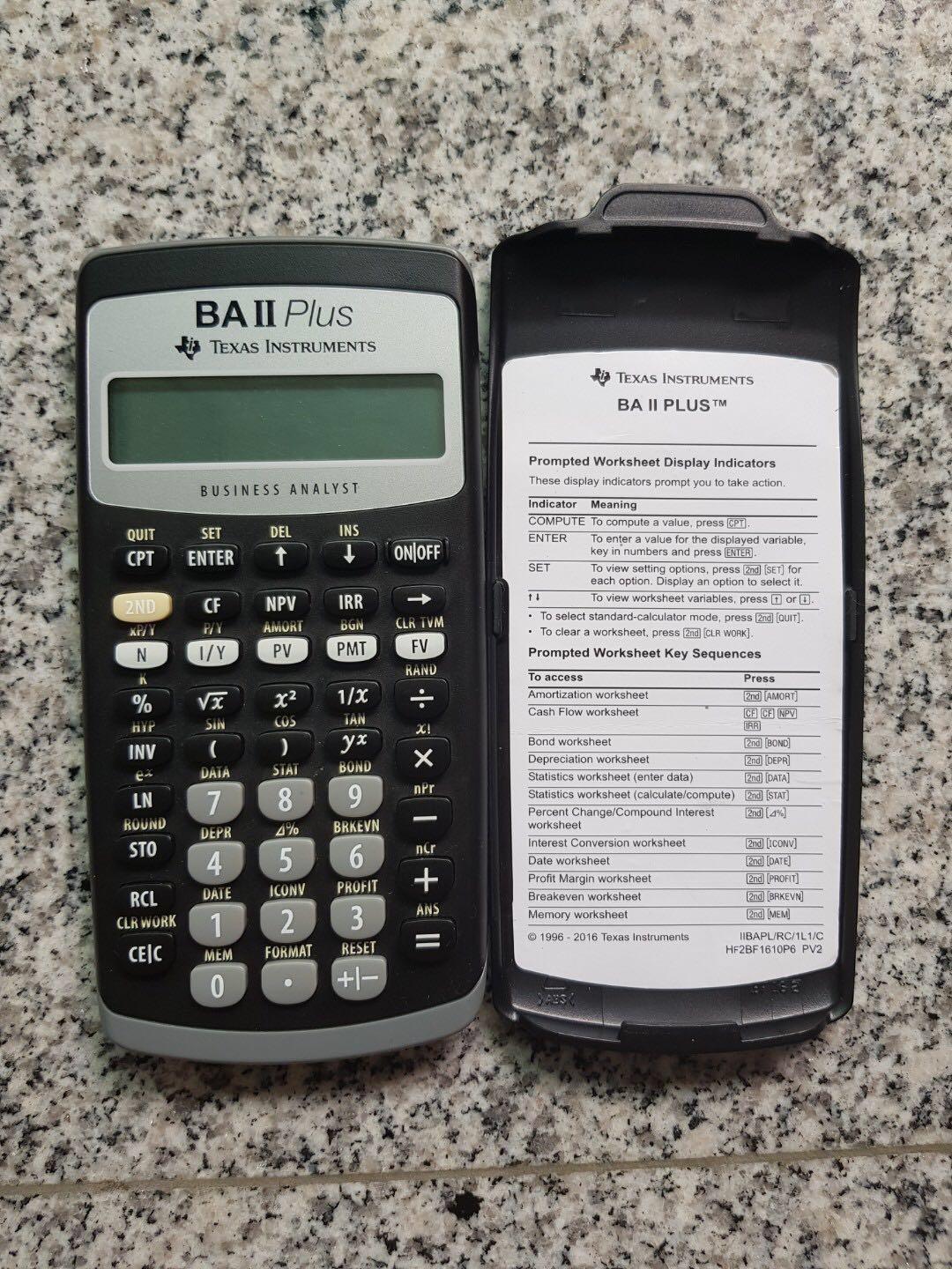 Texas Instruments BA II Plus Financial Calculator, Computers & Tech ...