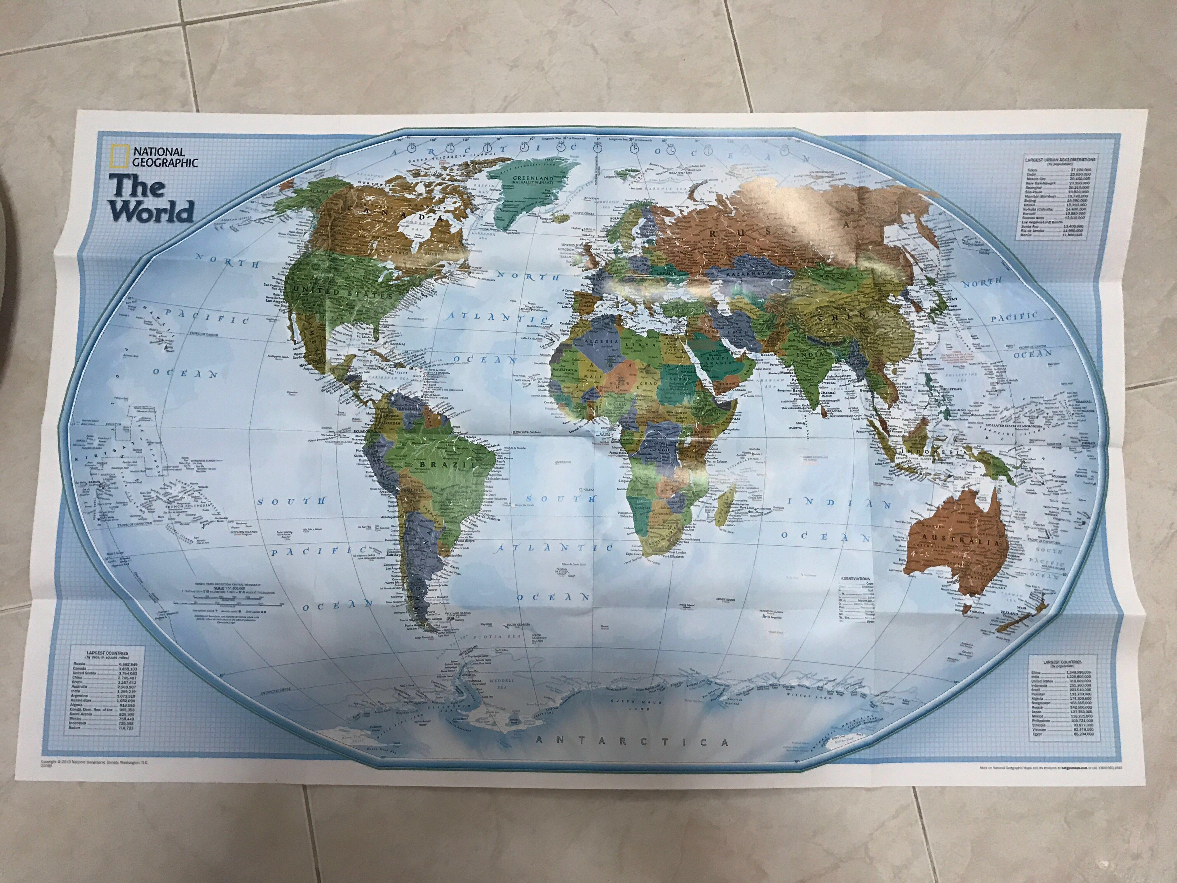 World Map - double sided , Hobbies & Toys, Stationery & Craft, Art ...