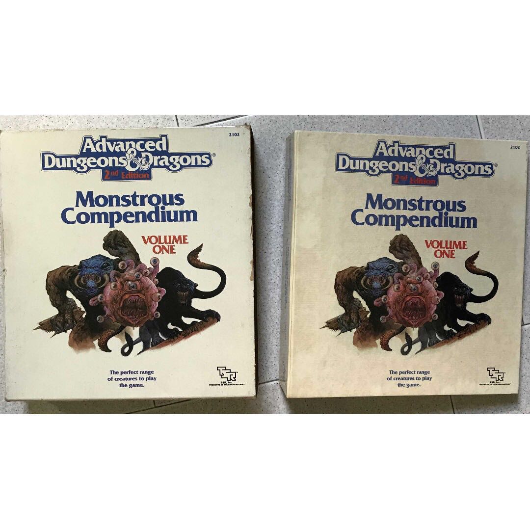 Advanced Dungeons and Dragons Monstrous Compendium Vol Volume 1 And 2 ...