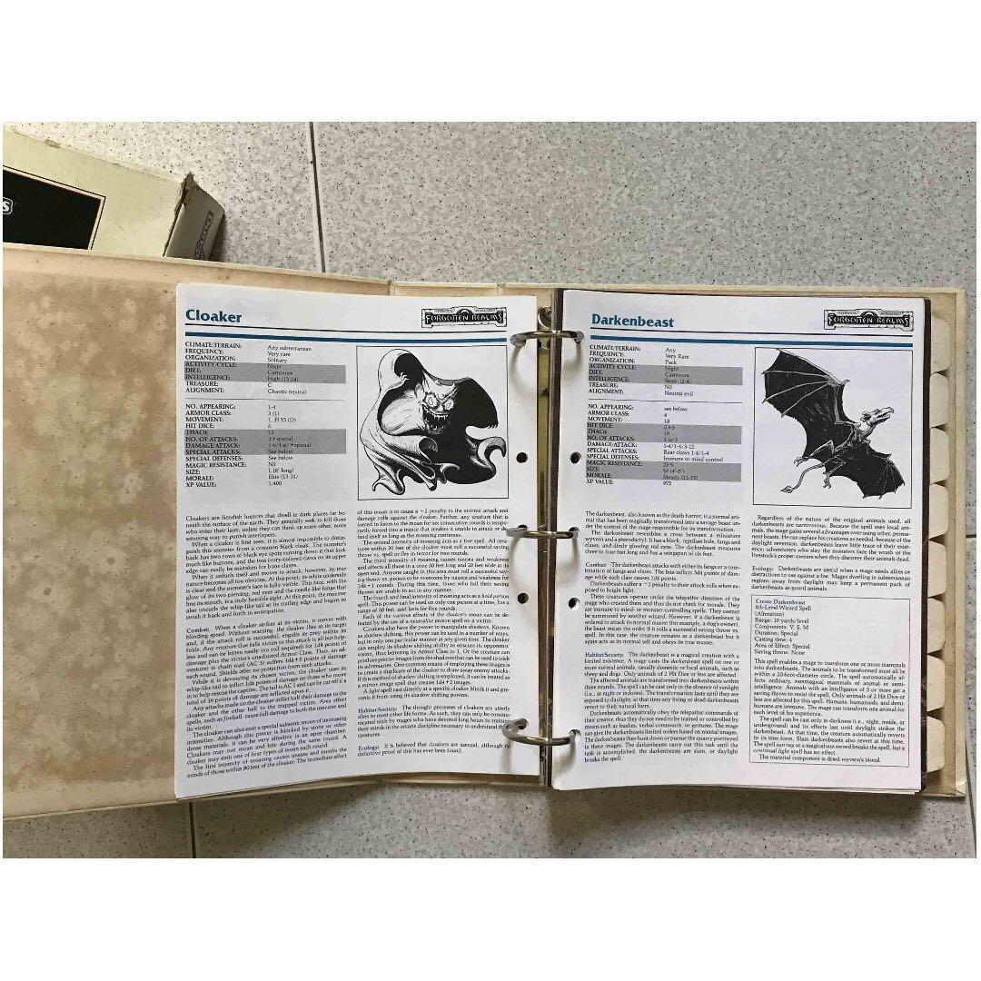 Advanced Dungeons and Dragons Monstrous Compendium Vol Volume 1 And 2 ...