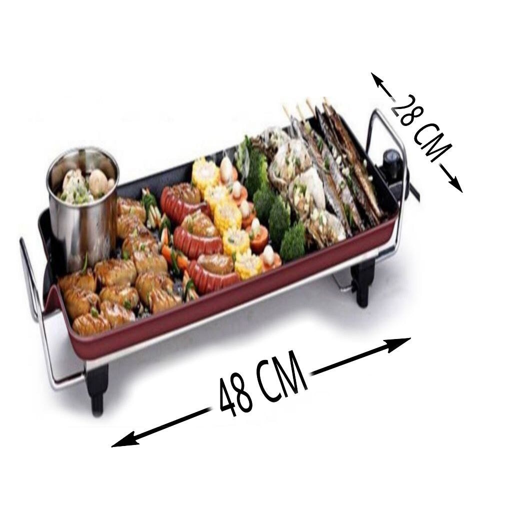 Korea Portable Electric BBQ Rectangle Grill Non-Stick Multi Function ...