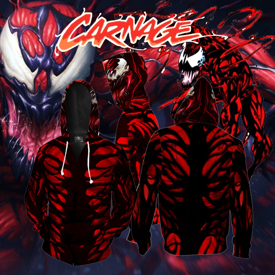(Pre Order) Carnage Cosplay Hoodie, Men's Fashion, Tops & Sets, Hoodies ...