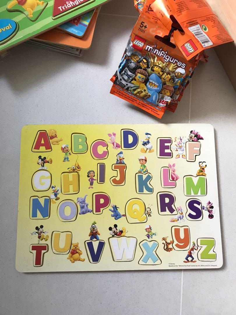 Preloved Disney Wooden Puzzles Alphabets Numbers Shapes Colours ...