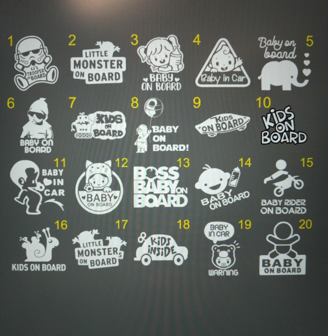 Baby in car / baby / kids on board sticker vinyl die-cut decal for cars ...
