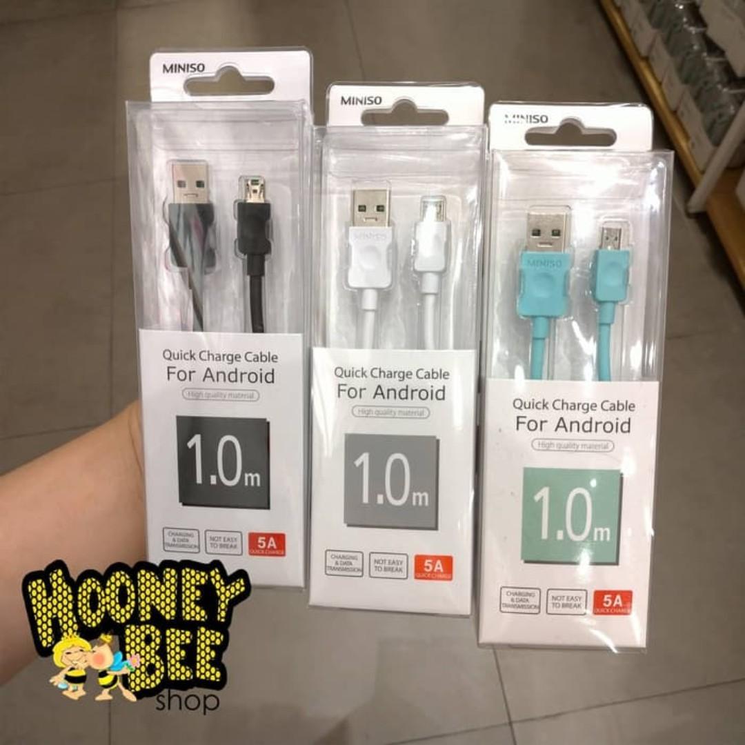 Kabel Data Miniso USB Fast Charging 5 A Miniso Original, Telepon ...