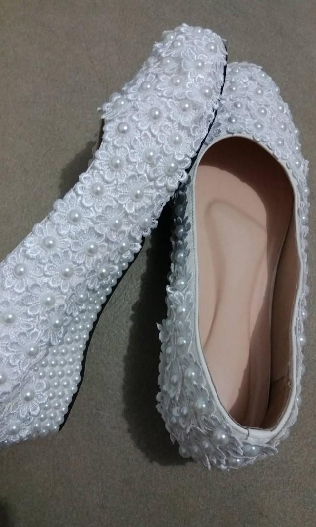 Sepatu Nikah putih ukuran besar, Wedding Shoes bigsize ukuran 44 ...