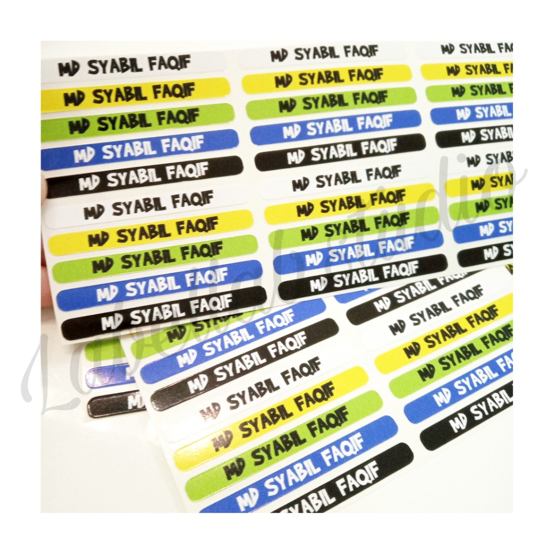 Slim name sticker /name label, Hobbies & Toys, Stationery & Craft, Art ...
