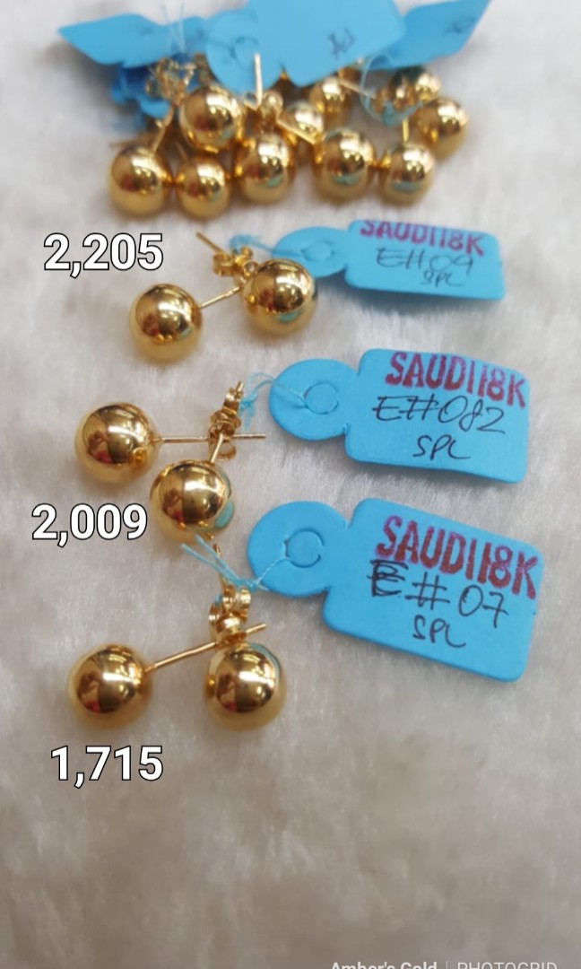 18k Saudi gold EARRINGS in assorted designs, Women's Fashion, Jewelry ...