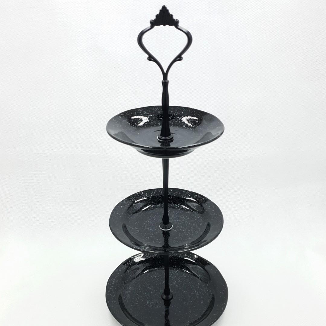 Brand New All Black Classic Gothic 3 Tier Mini Cake Stand, TV & Home ...