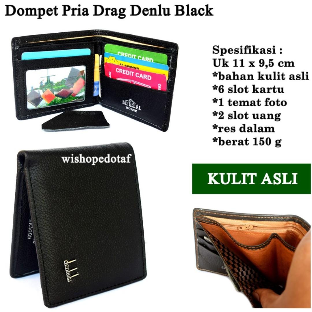 Dompet Lipat Pria Keren 2in1 Kartu Dan Uang - Black, Fesyen Pria, Tas ...