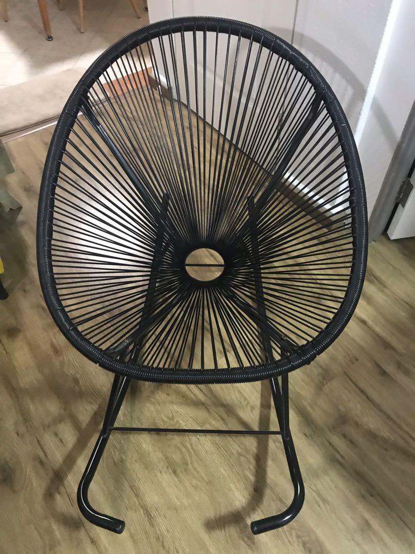 HipVan Rocking Chair (Black), Furniture & Home Living, Furniture ...