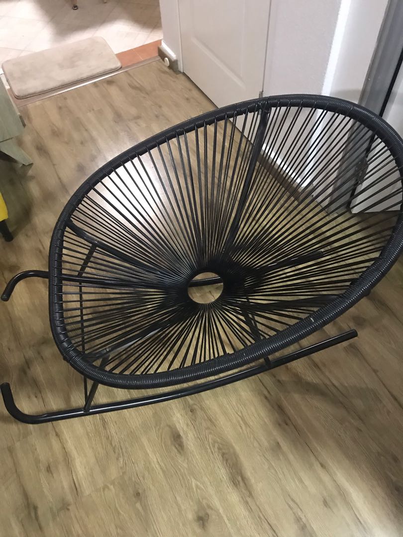 HipVan Rocking Chair (Black), Furniture & Home Living, Furniture ...