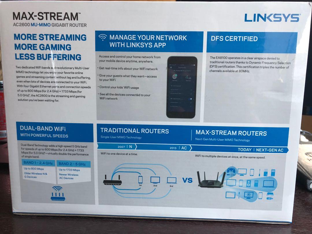 Linksys Max-Stream AC2600 Gigabit Router BNIN, Computers & Tech, Parts ...