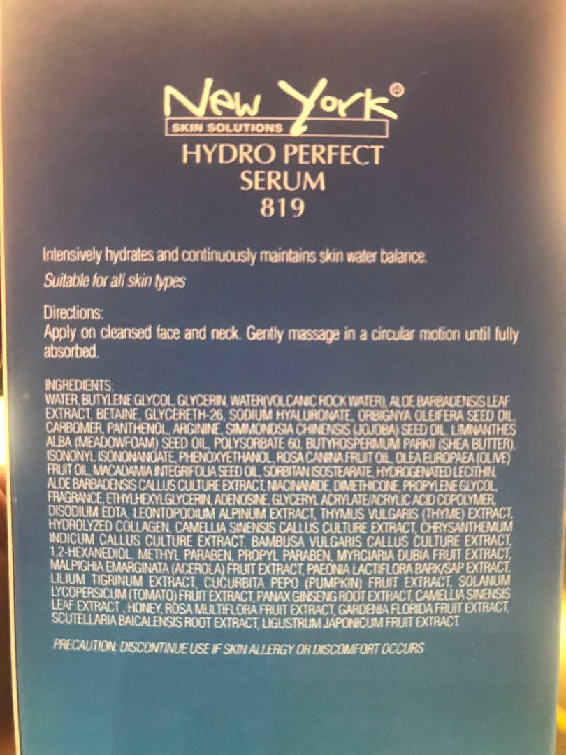 New York Skin Solutions Hydro Perfect Serum 819 (50ml), Beauty ...