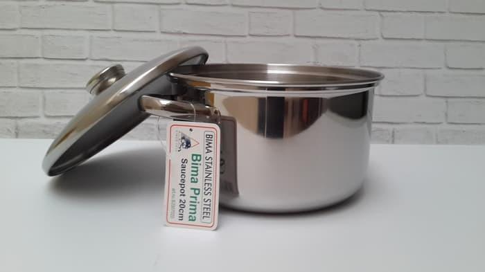 PANCI BIMA PRIMA SAUCEPOT 22 CM STAINLESS STEEL KUALITAS PRIMA, Kitchen ...