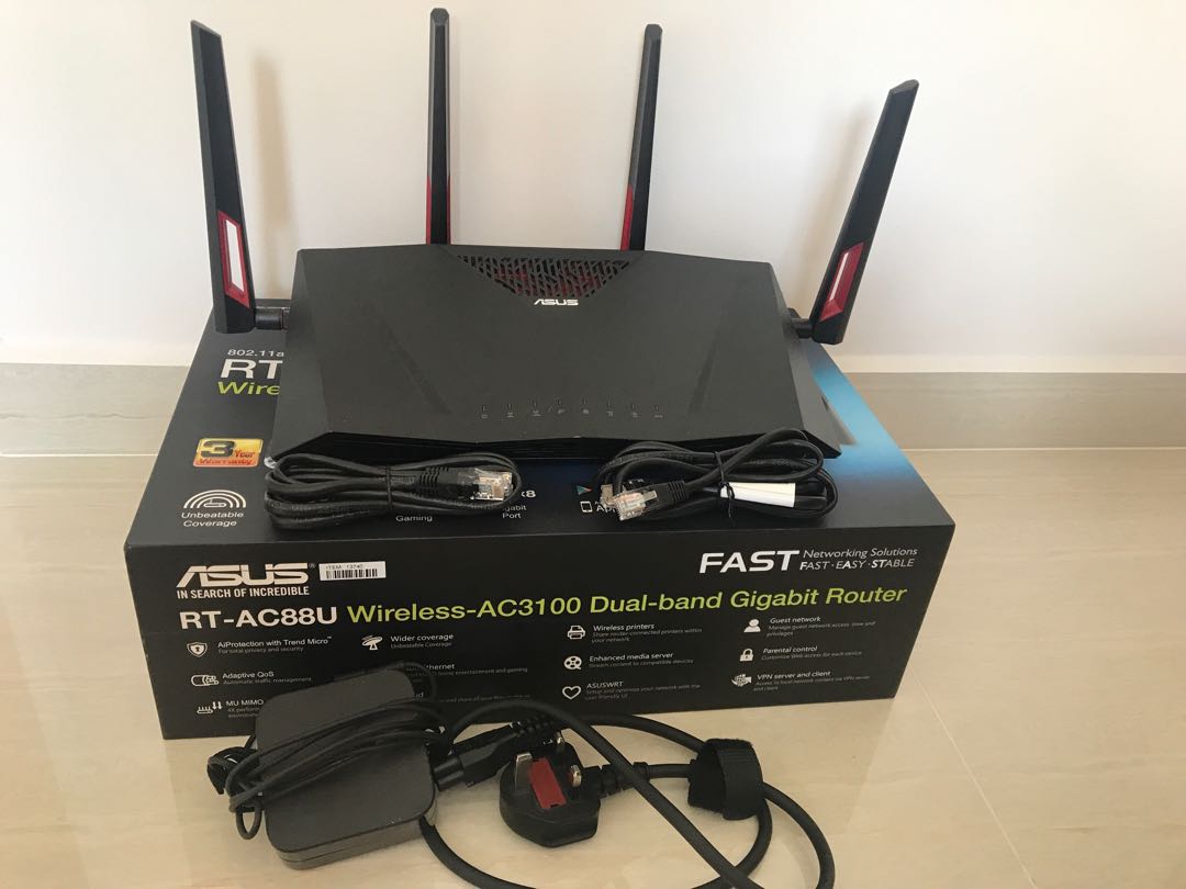 RT-AC88U Wireless-AC3100 Dual-Band Gigabit Router, Computers & Tech ...