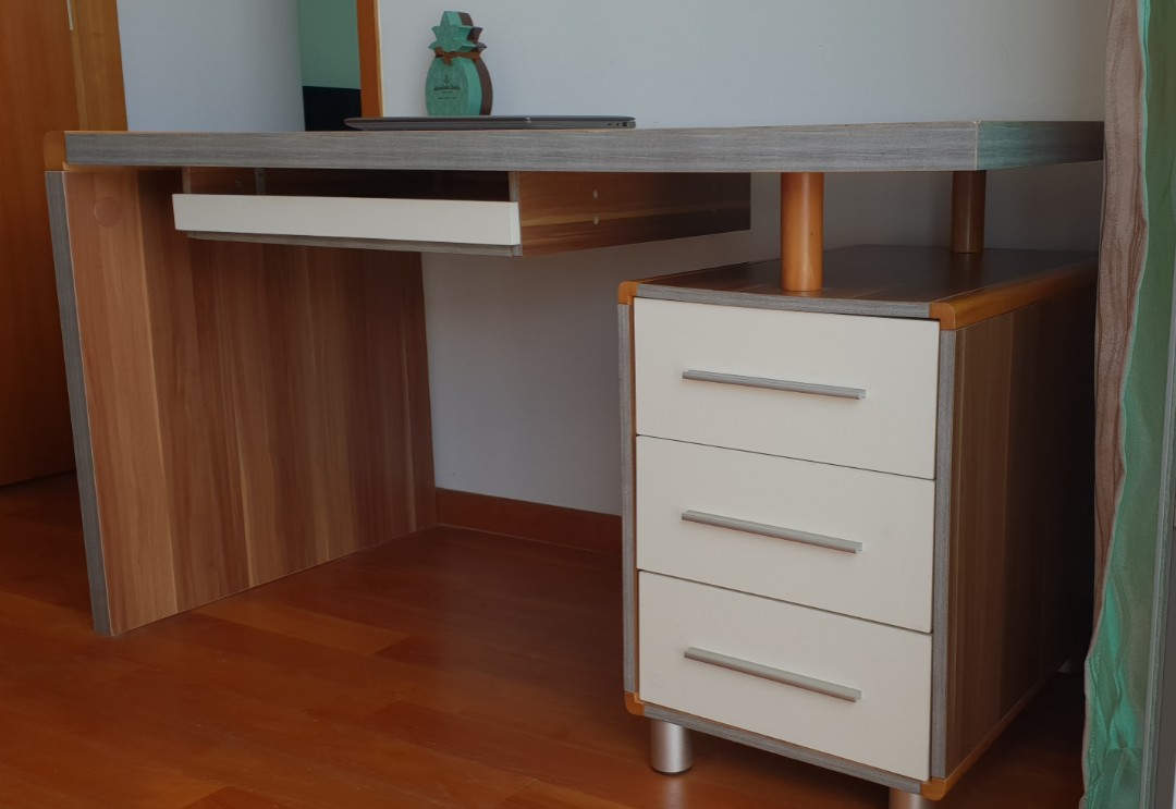 Wooden Study Table with drawers, Furniture & Home Living, Furniture ...