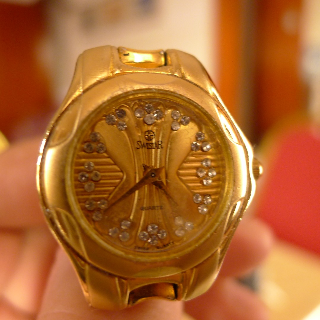 Swistar Quartz Round Dial Bedecked Watch, Women's Fashion, Watches ...