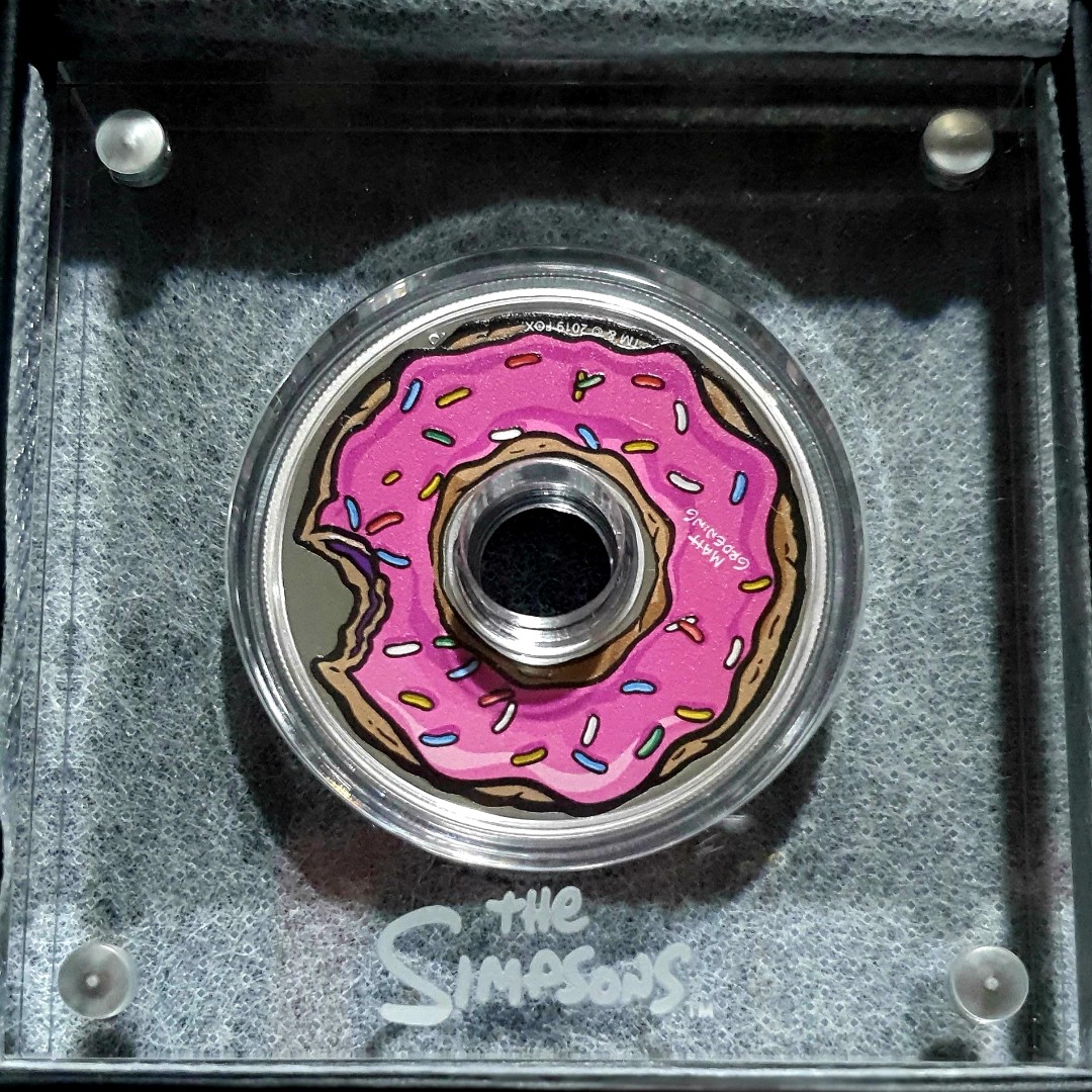 The Simpsons Donut 2019 1oz Silver Proof Coin, Women's Fashion, Jewelry ...