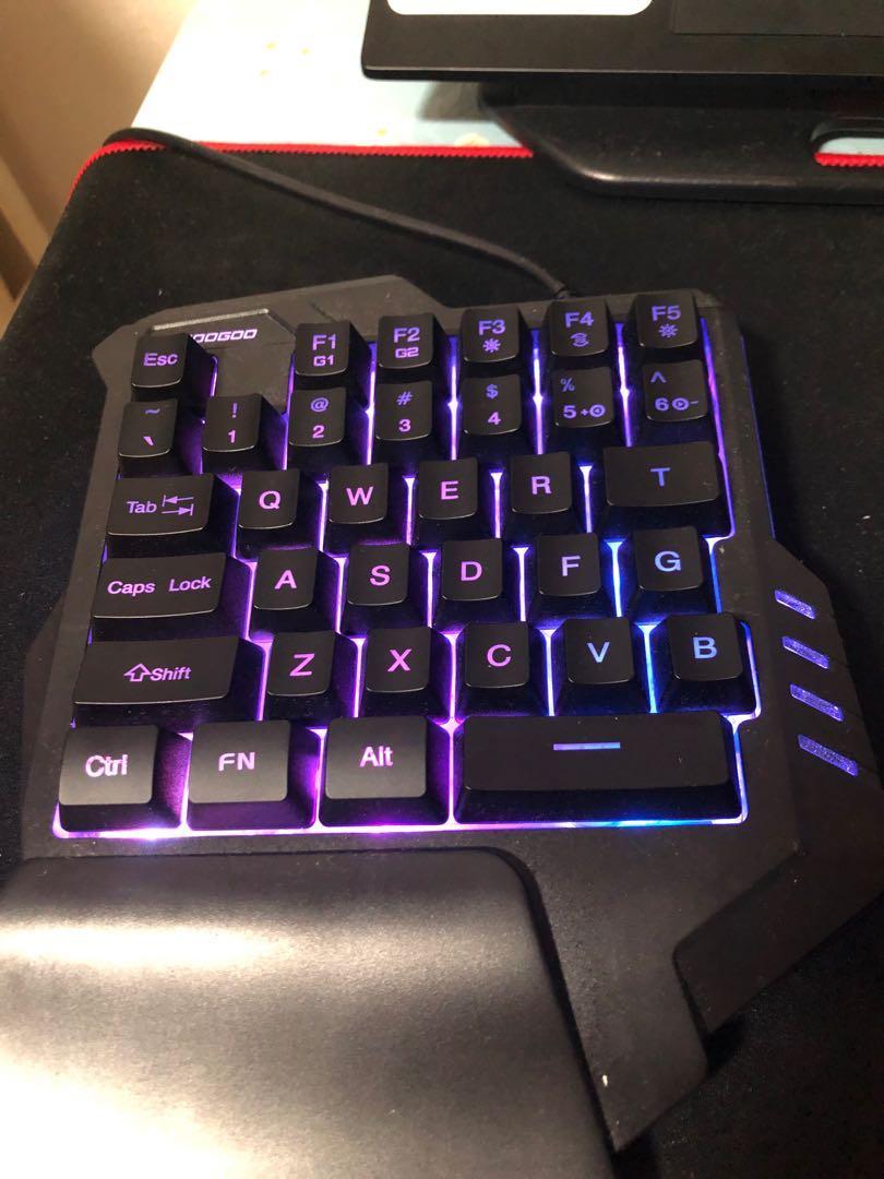 Yoogoo one handed gaming keyboard, Computers & Tech, Parts ...