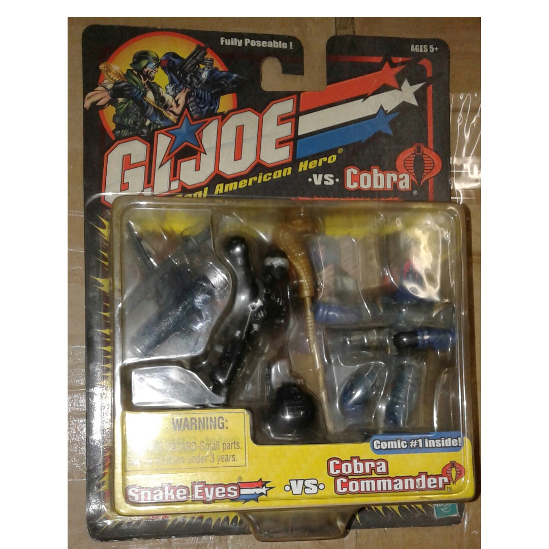 絕版 2002年 Hasbro Gi joe 3.75吋 Snake Eyes vs Cobra Commander sound attack ...