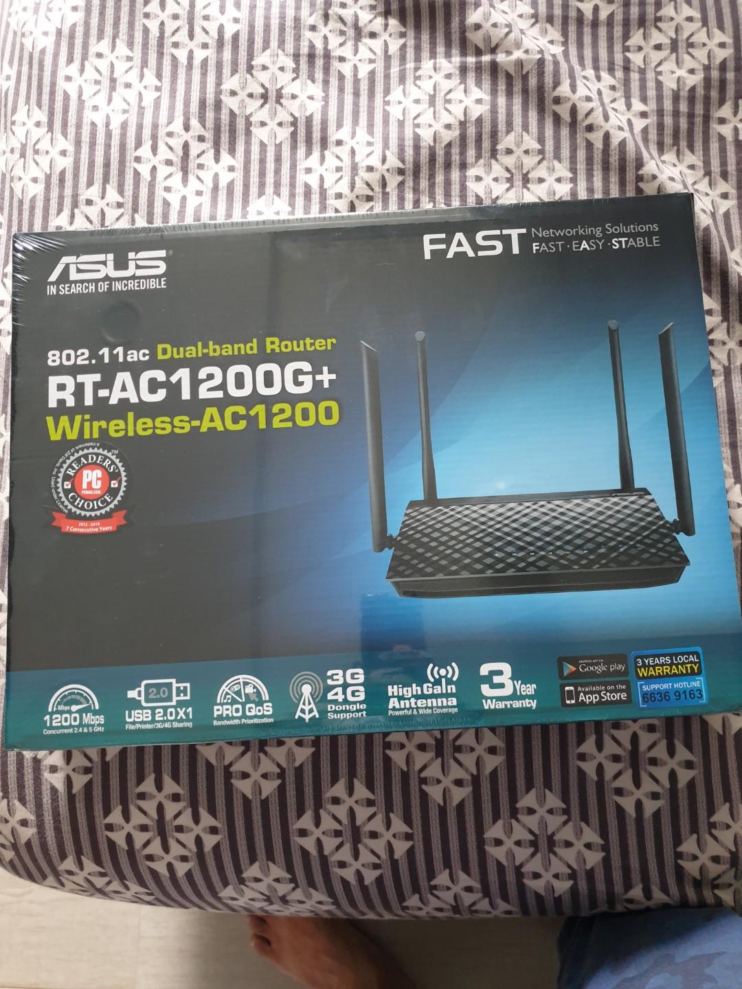Asus Router RT-AC1200G+ Wireless-AC1200, Computers & Tech, Parts ...