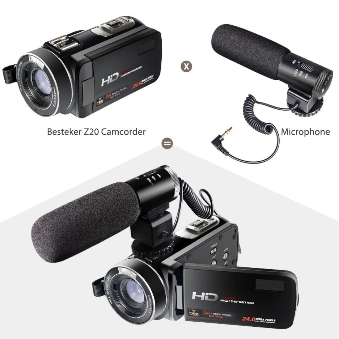 Besteker Wifi Camcorder Full HD 1080P 30FPS Portable Digital Video ...