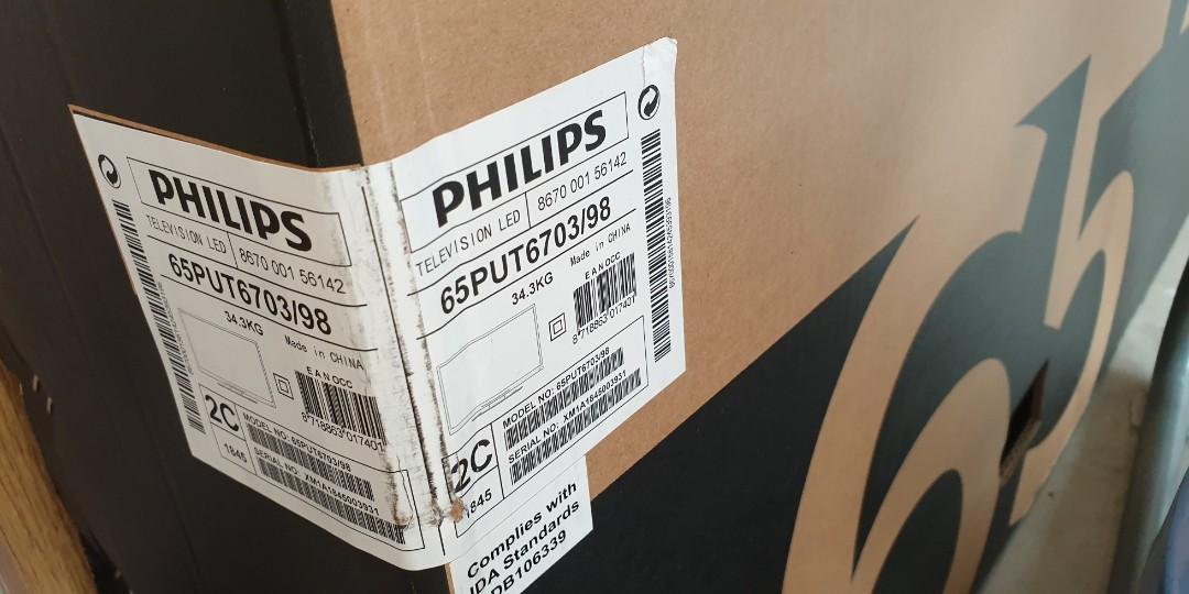 Empty box philips 65 inch tv box (empty), TV & Home Appliances, TV ...