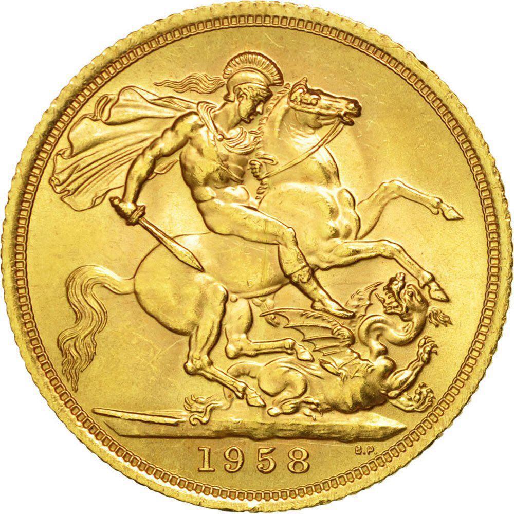 Great Britain Sovereign Elizabeth II 1958 Gold Coin, Hobbies & Toys ...