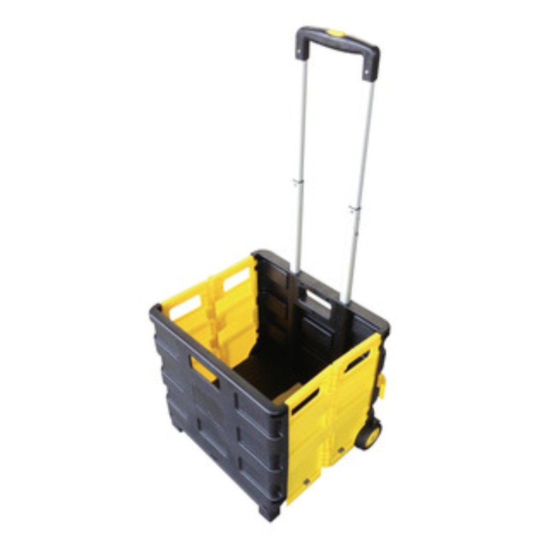 HomeProud Fold Cart Trolley - Black & Yellow, Everything Else on Carousell