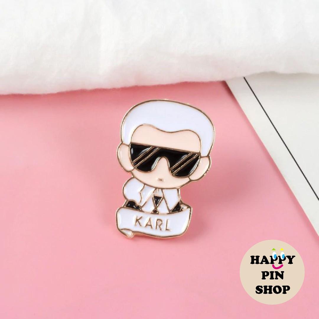Karl Lagerfeld Enamel Pin (Famous People series), Luxury, Accessories ...
