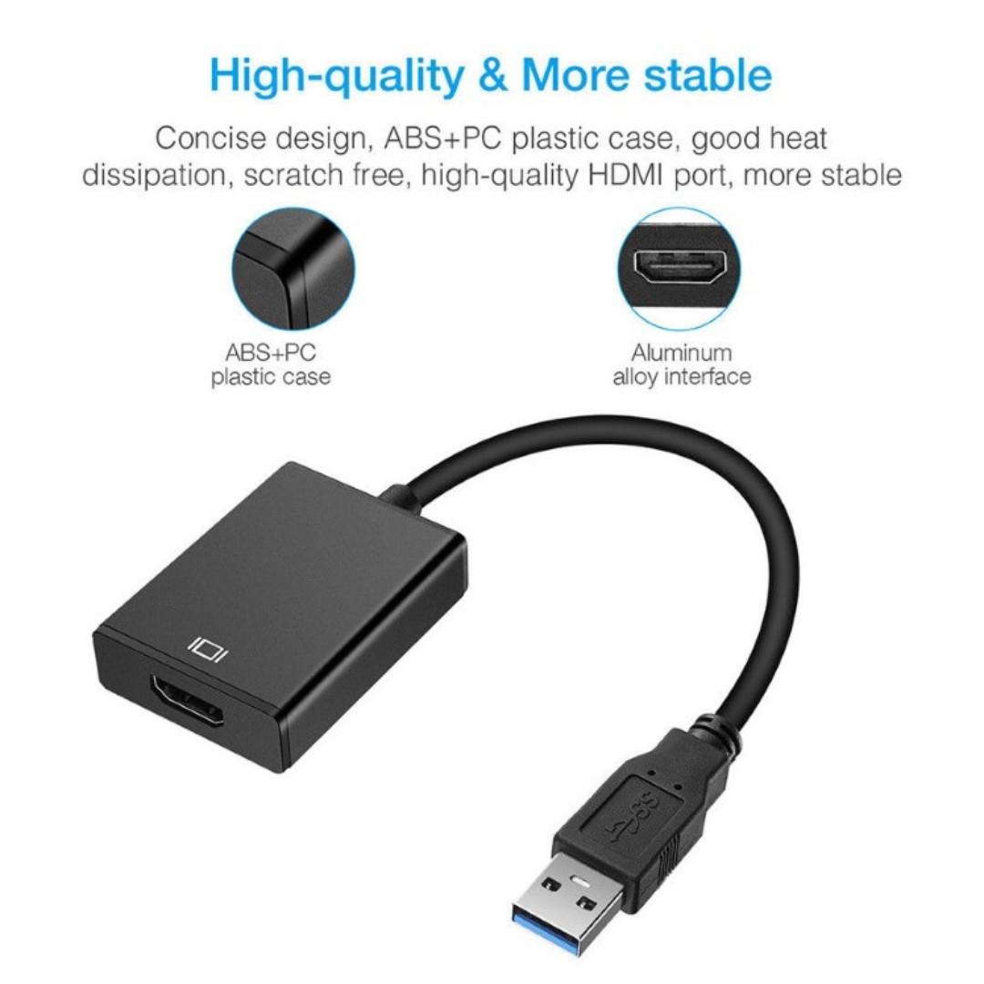 USB 3.0 To HDMI Video Adapter 1080P Windows 7 8 10 PC Cable, Computers ...