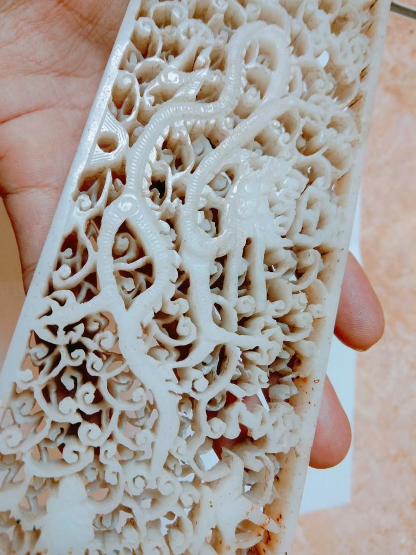 Antique White jade ming dynasty plaque 13-16th C, Hobbies & Toys ...