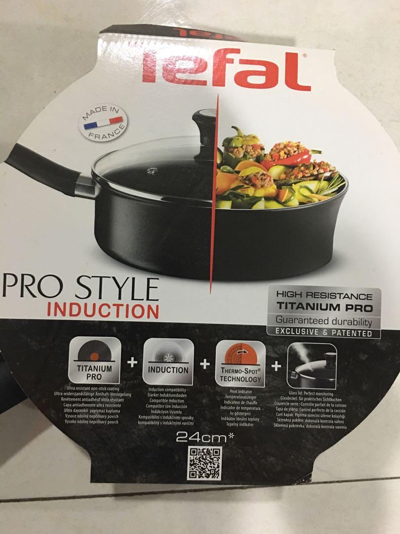 Brand New Tefal ProStyle Induction Source Pan with Glass Lid 24cm ...