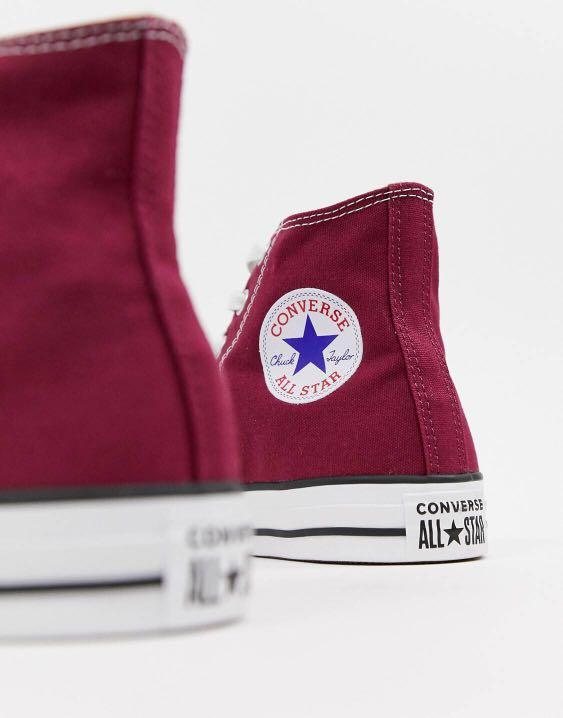 Converse Chuck Taylor All Star High Top Maroon, Women's Fashion ...