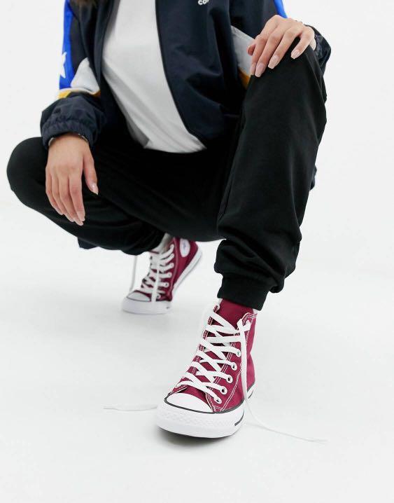 Converse Chuck Taylor All Star High Top Maroon, Women's Fashion ...