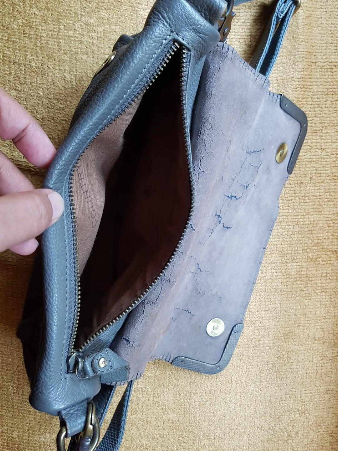 Country Hide Leather Sling Bag, Women's Fashion, Bags & Wallets, Cross ...