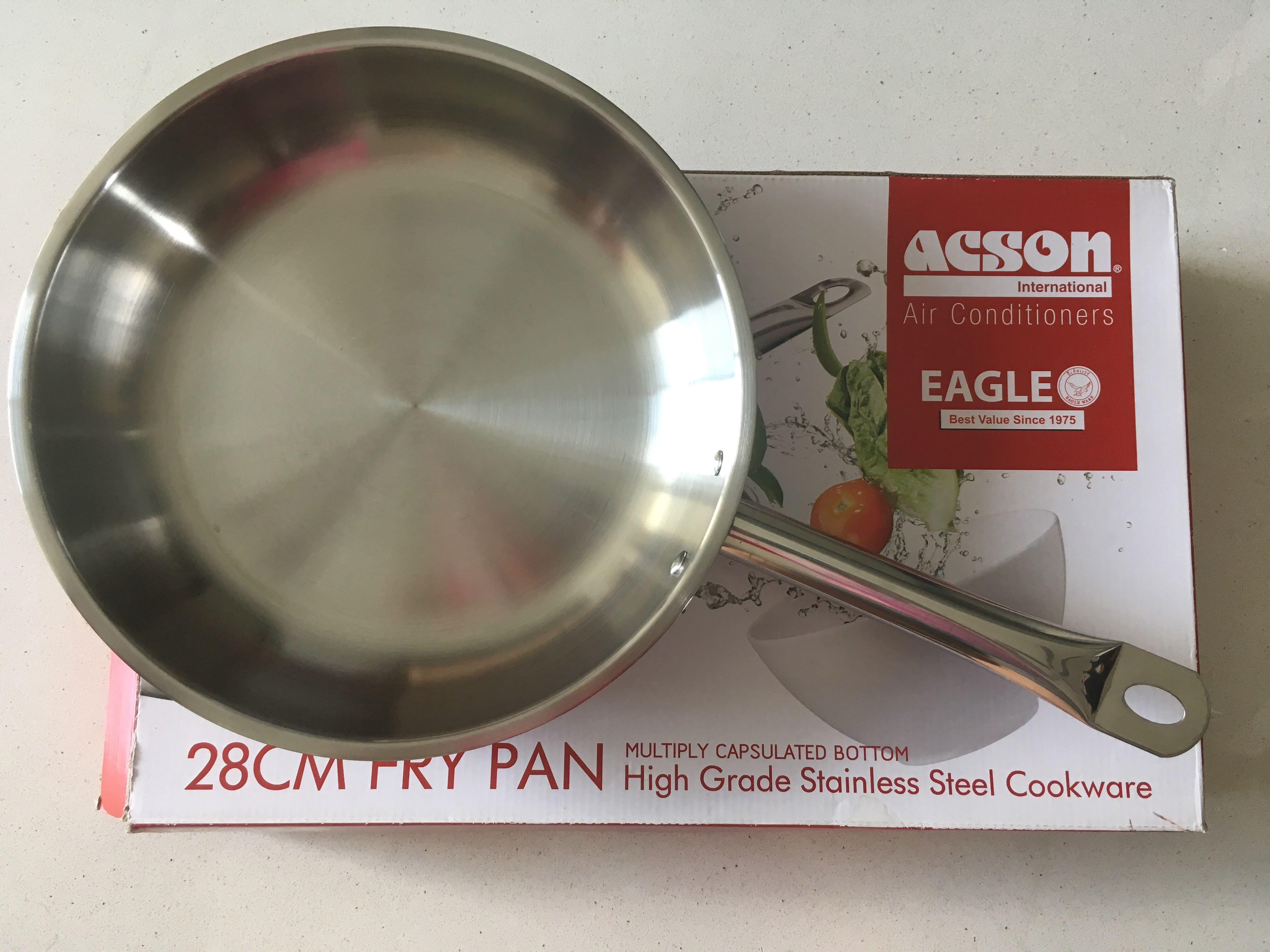 Eagle stainless steel 28cm frying pan, Furniture & Home Living ...