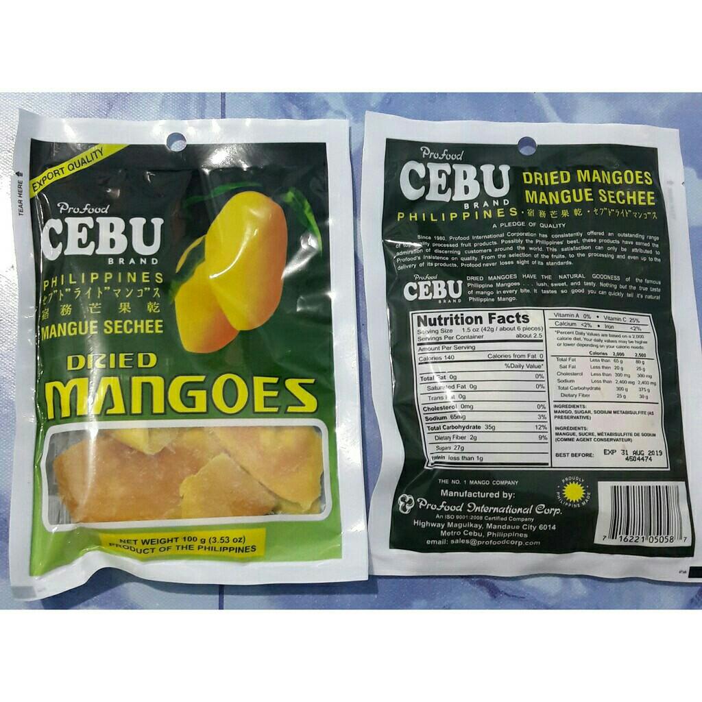 Profood Cebu Dried Mangoes 100g, Food & Drinks, Packaged & Instant Food ...