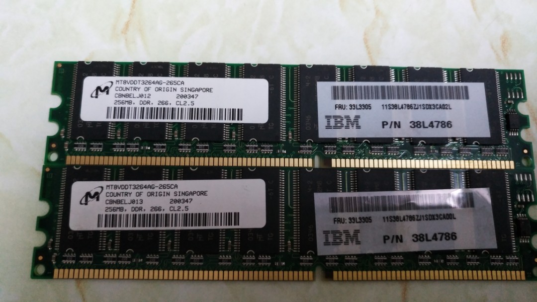RAM, 256M, DDR x 2 條, 電腦＆科技, 手提電腦 - Carousell