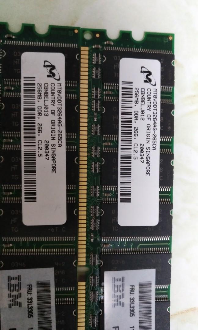 RAM, 256M, DDR x 2 條, 電腦＆科技, 手提電腦 - Carousell