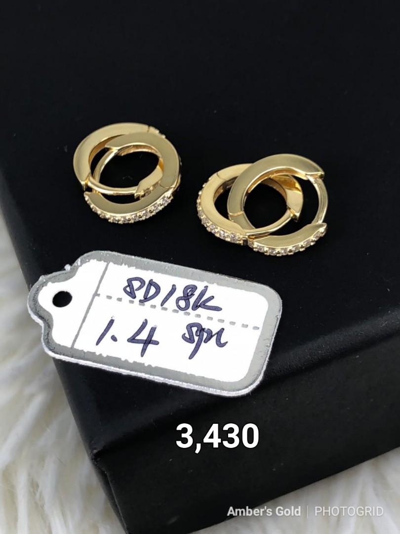 18k Saudi gold EARRINGS in assorted designs, Women's Fashion, Jewelry ...