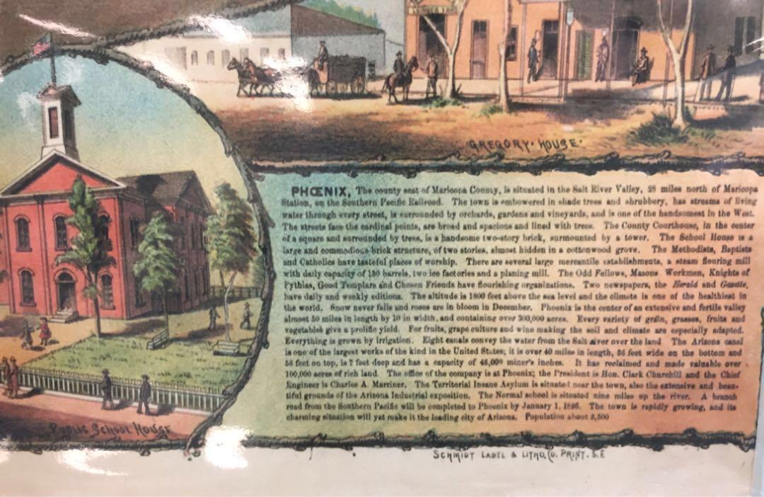 Artwork- Bird’s Eye View of Phoenix Arizona Sketch from Hogarth Art ...