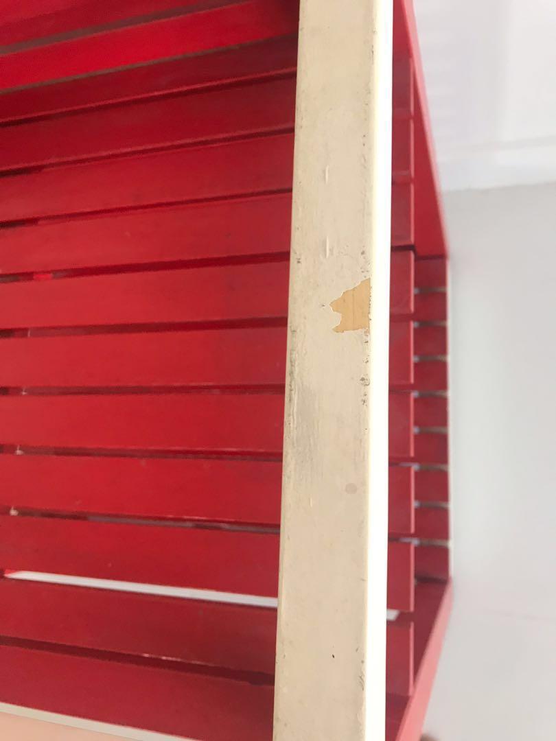 IKEA 2 tier wooden rack with wheels, Furniture & Home Living, Furniture ...